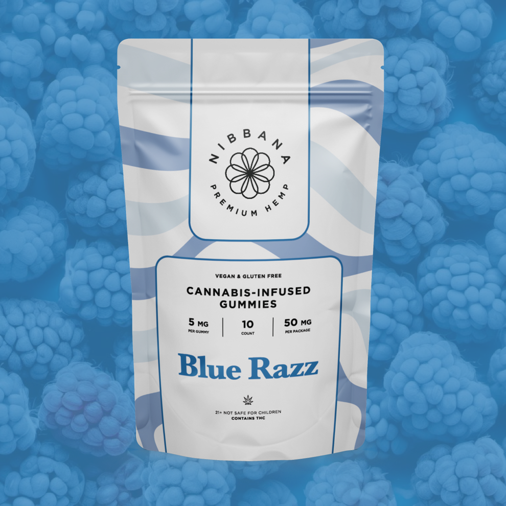 Blue Razz THC Gummies | Sweet & Sour 5mg Gummies by Nibbana