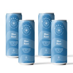 Blue Razz THC Seltzer 4-Pack | 2.5mg Microdose + Caffeine | Nibbana